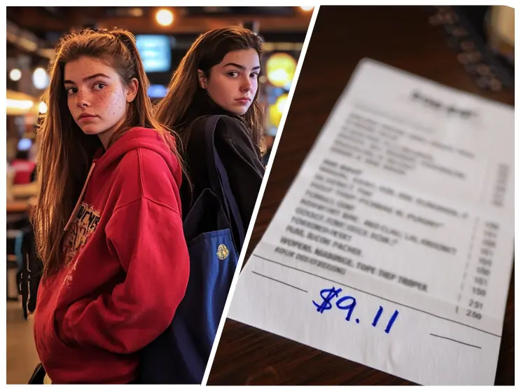 Deux filles laissent au serveur un pourboire de 9,11 $ ; il jette un ...